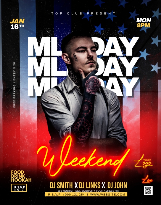 Mlk weekend party flyer Template | PosterMyWall