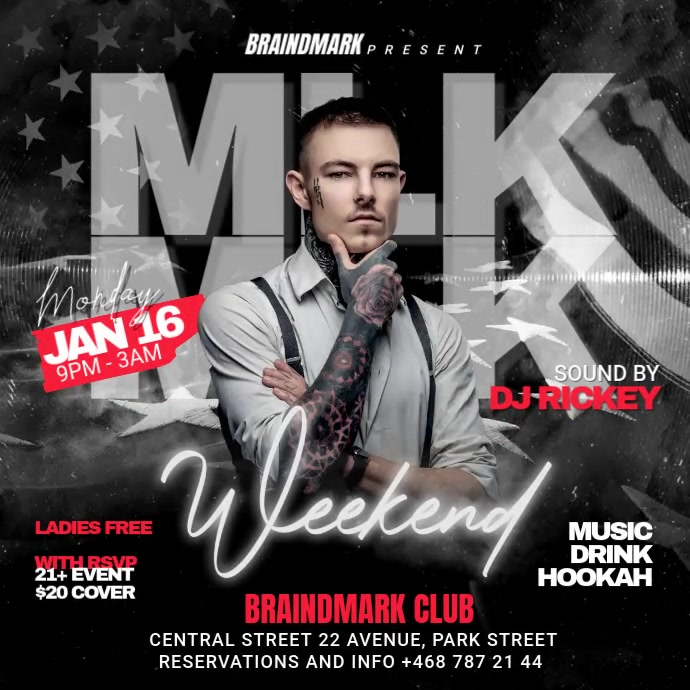 Mlk weekend party flyer Template | PosterMyWall