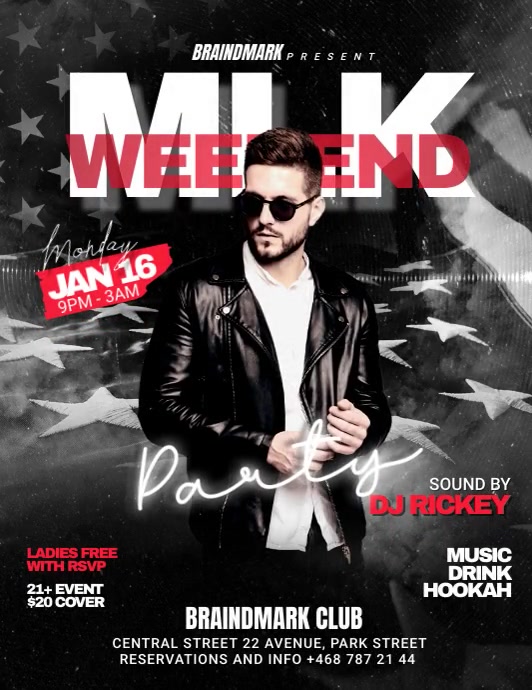 Mlk weekend party flyer Template | PosterMyWall