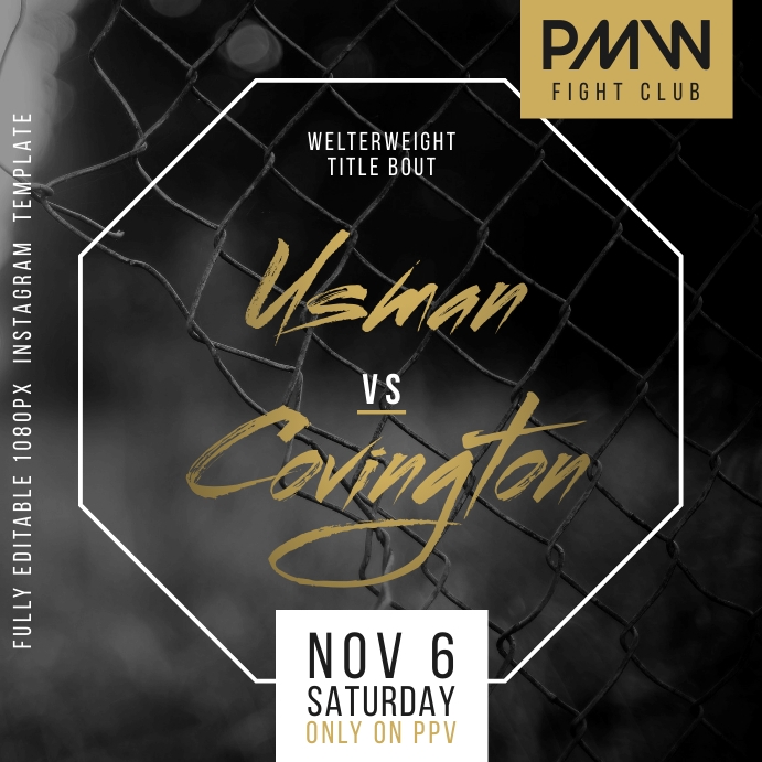 MMA Boxing Fight Fully Editable Promo Banner Template | PosterMyWall