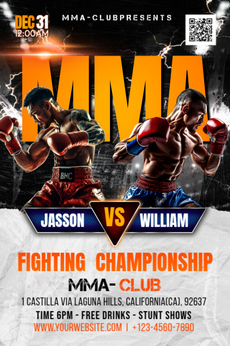 mma fight night Template | PosterMyWall