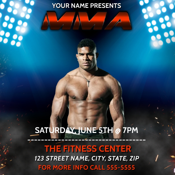 Copy of MMA UFC FIGHT TRAINING FLYER TEMPLATE | PosterMyWall