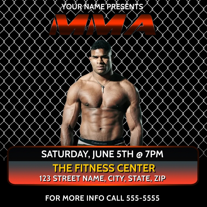 Copy of MMA UFC FIGHT TRAINING FLYER TEMPLATE | PosterMyWall