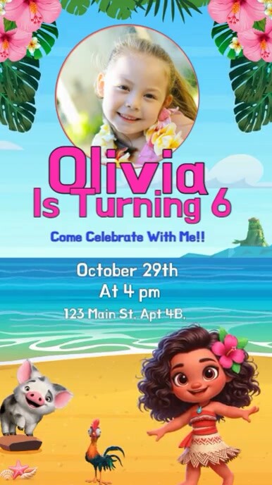 Moana 2 Invitation Template | PosterMyWall