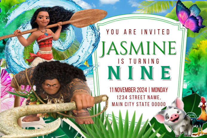 Moana Birthday Poster Template | PosterMyWall