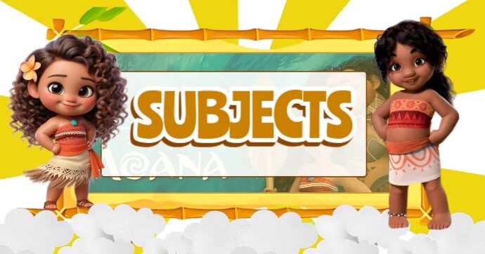 Moana Themed Classroom Subject Divider Label Template | PosterMyWall