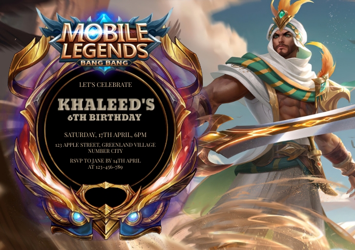 Copy of Mobile Legends Birthday Invitation Template | PosterMyWall
