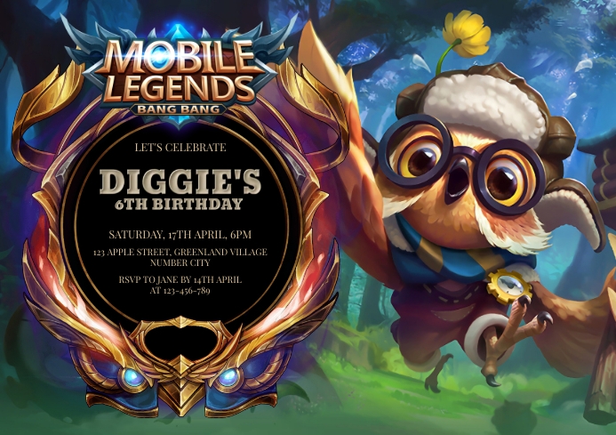 Plantilla de Mobile Legends Birthday Invitation Template | PosterMyWall