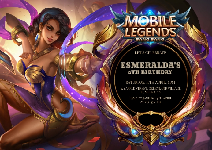 Modèle Mobile Legends Birthday Invitation Template | PosterMyWall