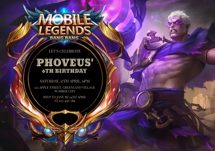 Mobile Legends Birthday Invitation Template | PosterMyWall