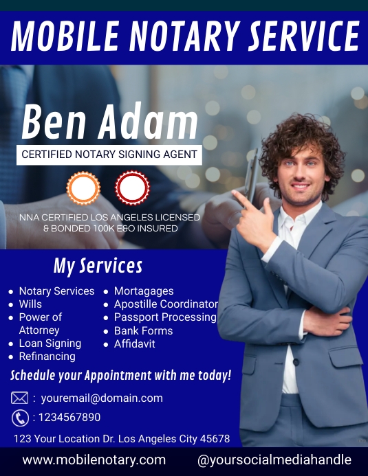 Mobile Notary Service Flyer Template | PosterMyWall