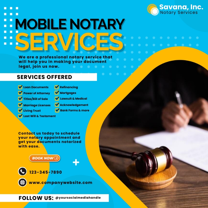Plantilla de Mobile Notary Service Instagram Post | PosterMyWall