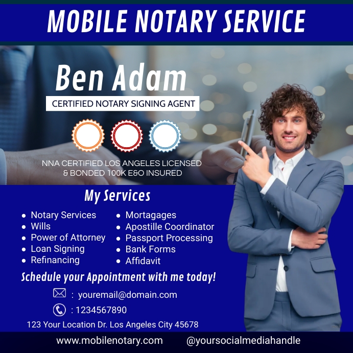 Plantilla de Mobile Notary Service Post | PosterMyWall