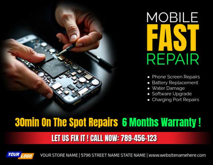 Mobile Phone Repair Ad Flyer Template | PosterMyWall