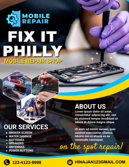 Mobile Phone Repair Service Shop Ad Flyer Tem Template | PosterMyWall