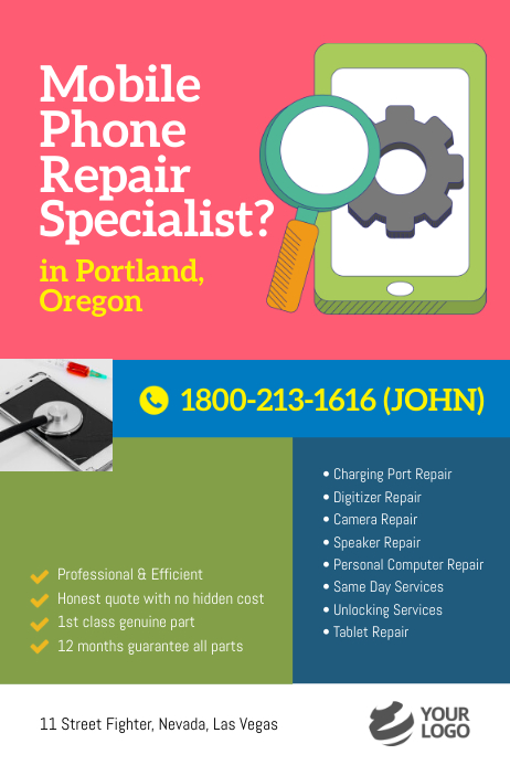 Mobile Phone Repair Specialist Flyer Template | PosterMyWall