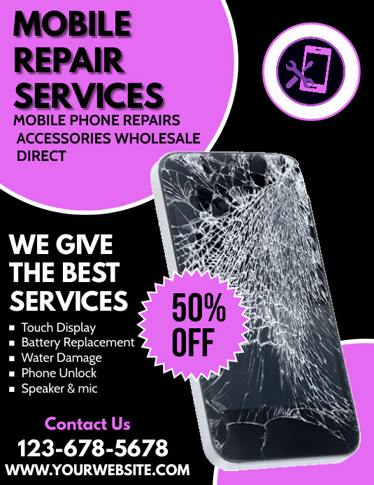 mobile repair flyer Template | PosterMyWall