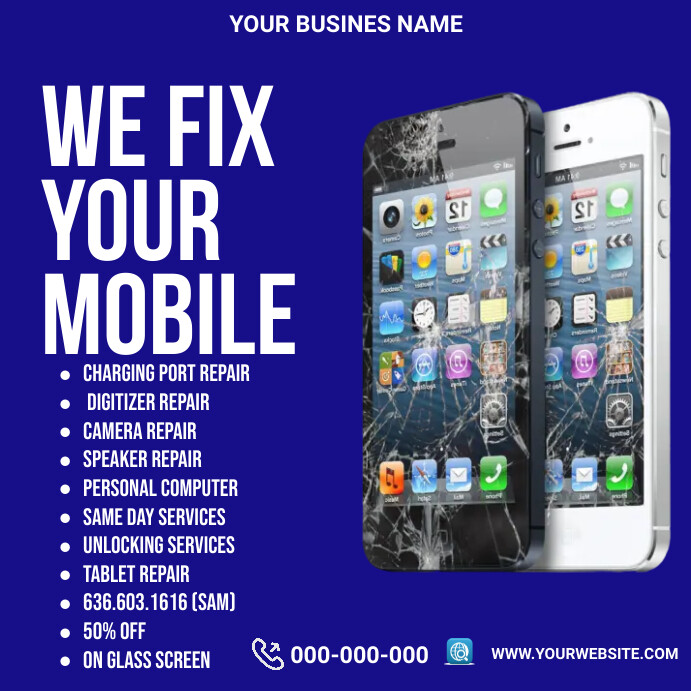 mobile repair flyer Template | PosterMyWall