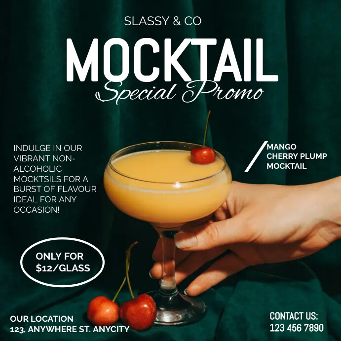 Mocktail design Template | PosterMyWall