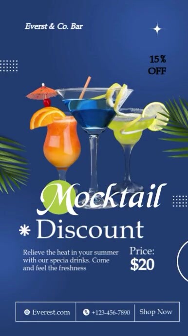 Plantilla de Mocktail Video Ads | PosterMyWall