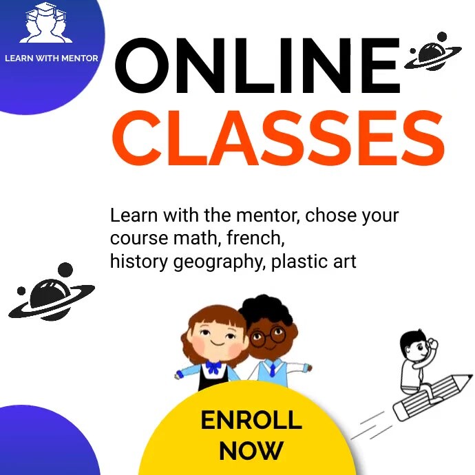 Modèle d'annonce Ecole en ligne | PosterMyWall