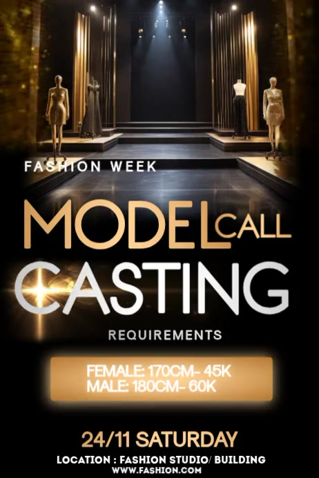 Modèle Model Casting Call Poster Templates | PosterMyWall