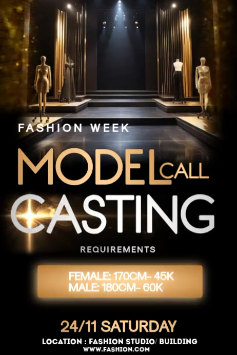 Copy of Model Casting Call Poster Templates | PosterMyWall