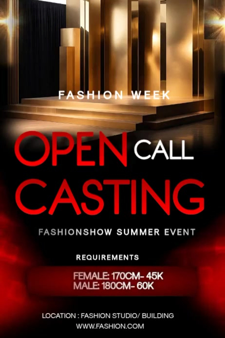 Plantilla de Model Casting Call Poster Templates | PosterMyWall