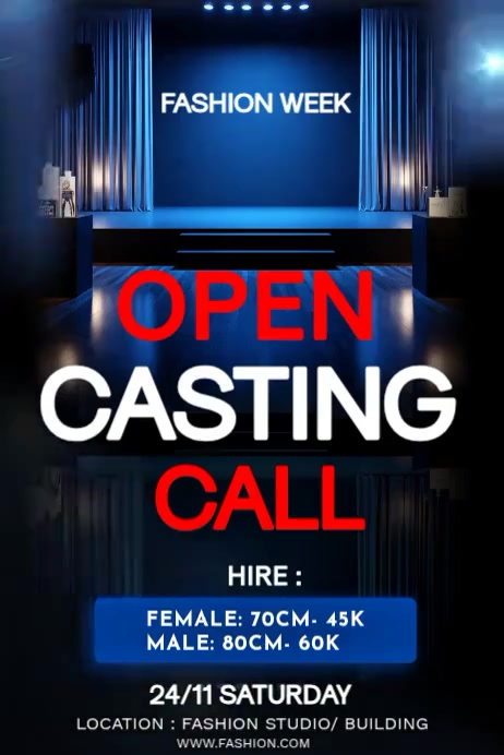 Model Casting Call Poster Templates | PosterMyWall