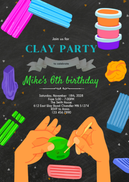 Plantilla de Model Clay Birthday Invitation | PosterMyWall