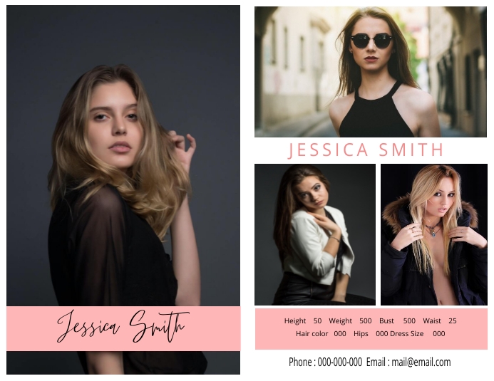 Modeling Comp card Template | PosterMyWall