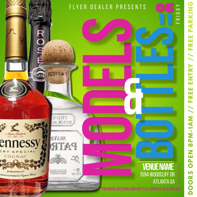 Models and bottles Template | PosterMyWall