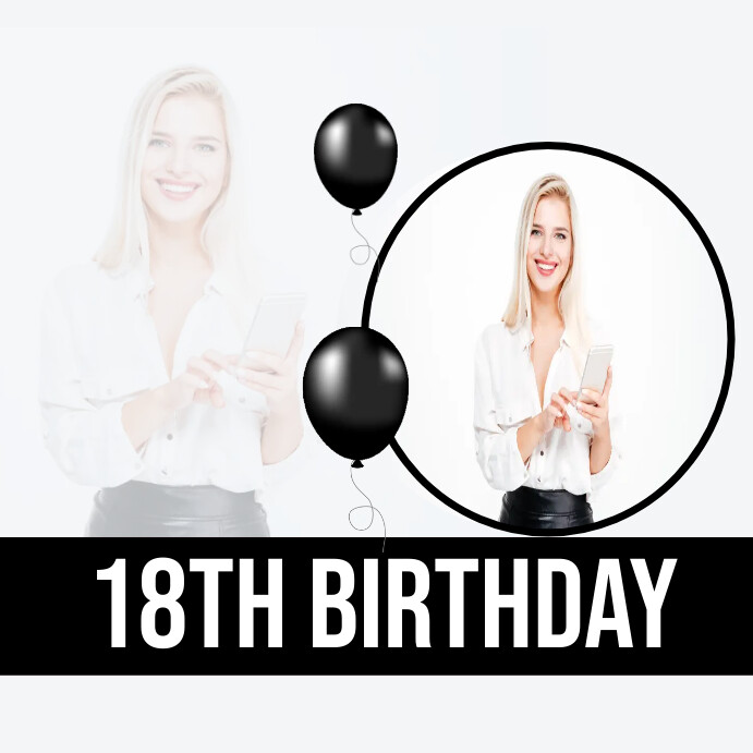 Modern & Minimal 18th Birthday Instagram Pos Template | PosterMyWall