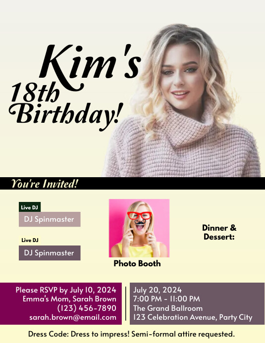 Modern & Minimal 18th Birthday Invitation Des Template | PosterMyWall