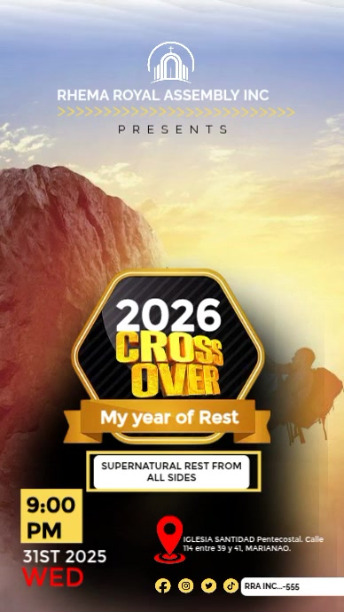 Modern & Minimal 2026 Crossover Event Spiritual Renewal Night Instagram ...