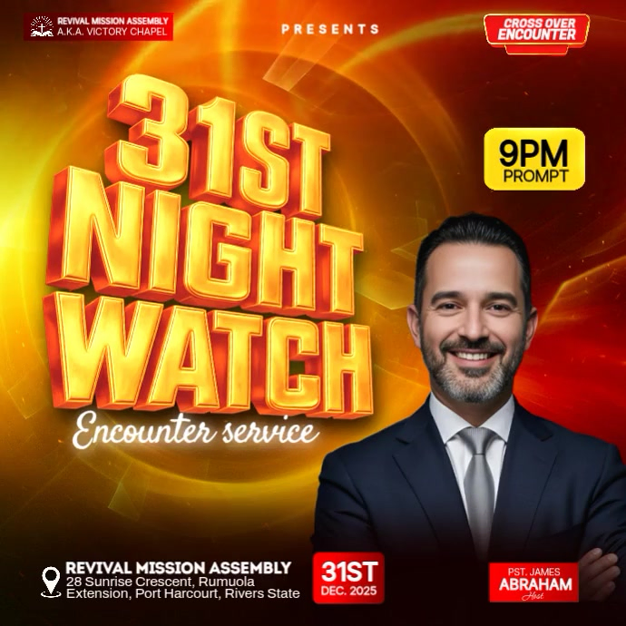 Modern & Minimal 31st Night Church Service Instagram Post Template ...