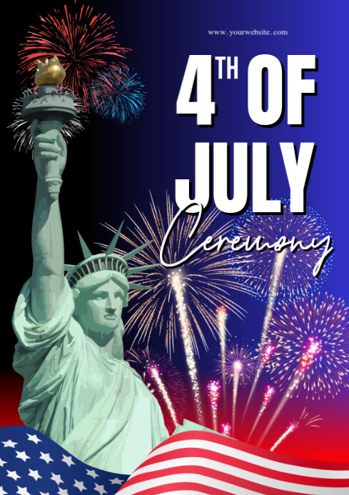 Modern & Minimal 4th July Ceremony Ads Flyer Design A4 Template ...