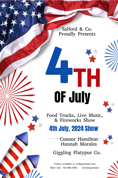 Plantilla de Modern & Minimal 4th Of July Poster | PosterMyWall