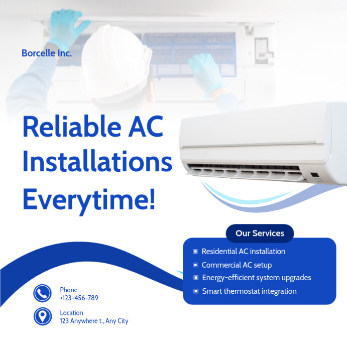 Modern & Minimal Ac Repair & Installation Service Company Ad Flyer ...