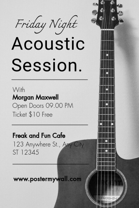 Copy of Modern & Minimal Acoustic Night Poster | PosterMyWall