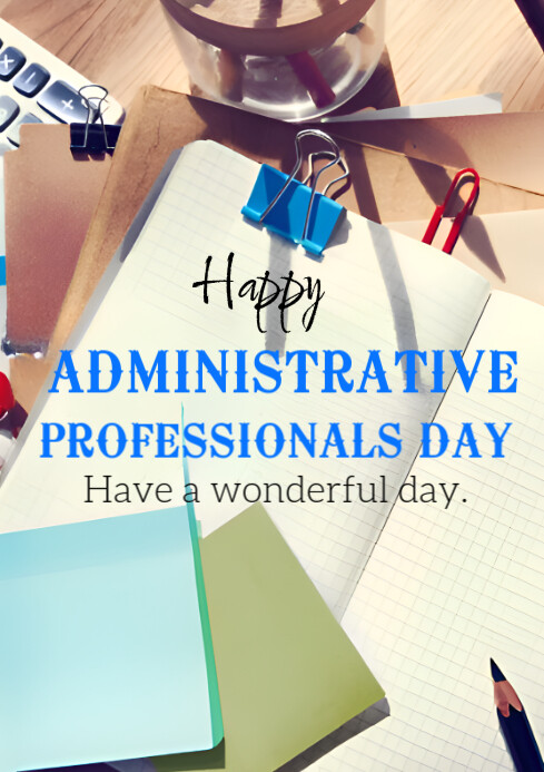 Modern & Minimal Administrative Professionals Day Flyer A4 Template ...