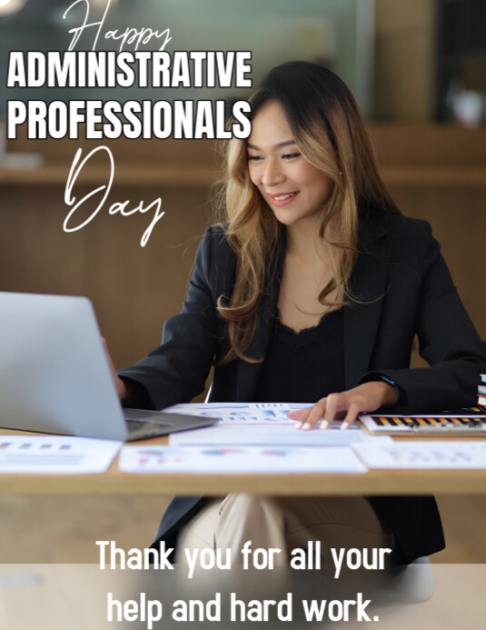 Modern & Minimal Administrative Professionals Day Flyer (us Letter ...