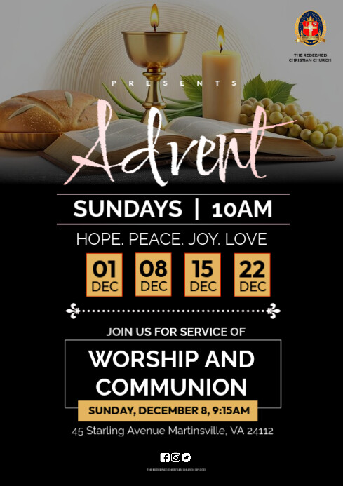 Copy of Modern & Minimal Advent Communion Service A4 | PosterMyWall