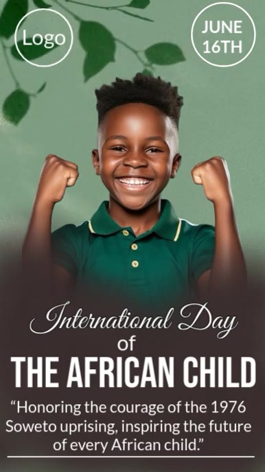 Copy of Modern & Minimal African Child Digital Display (9:16 ...