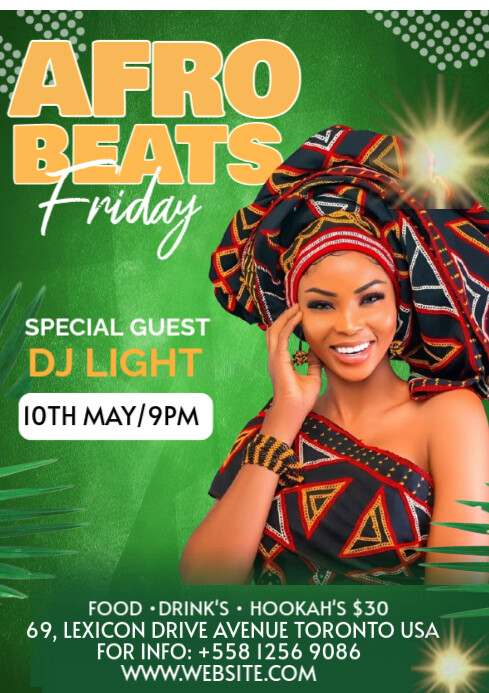 Modern & Minimal Afro Beats Friday A4 Template | PosterMyWall