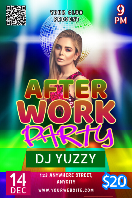 Modern & Minimal After Work Party Poster Template | PosterMyWall