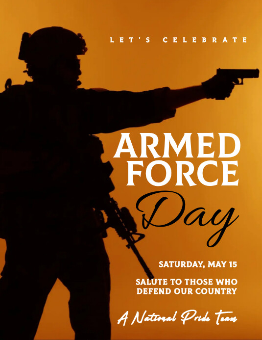 Modern & Minimal Armed Force Flyer (us Lette Template | PosterMyWall