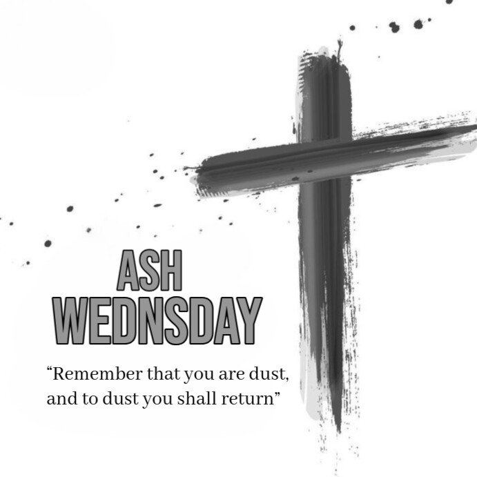Modern & Minimal Ash Wednesday Instagram Post Template | PosterMyWall