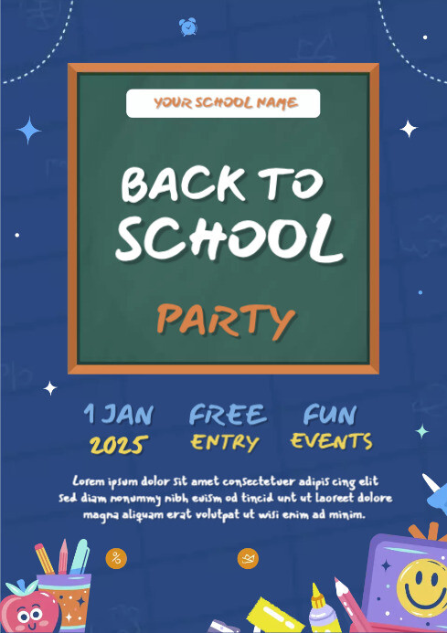 Modern & Minimal Back To School A4 Template | PosterMyWall