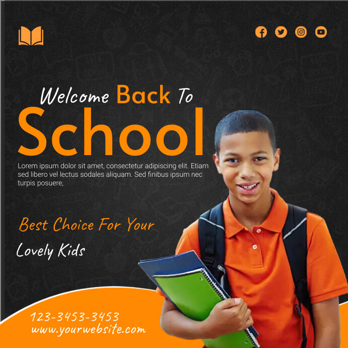 Modern & Minimal Back To School Instagram Pos Template | PosterMyWall